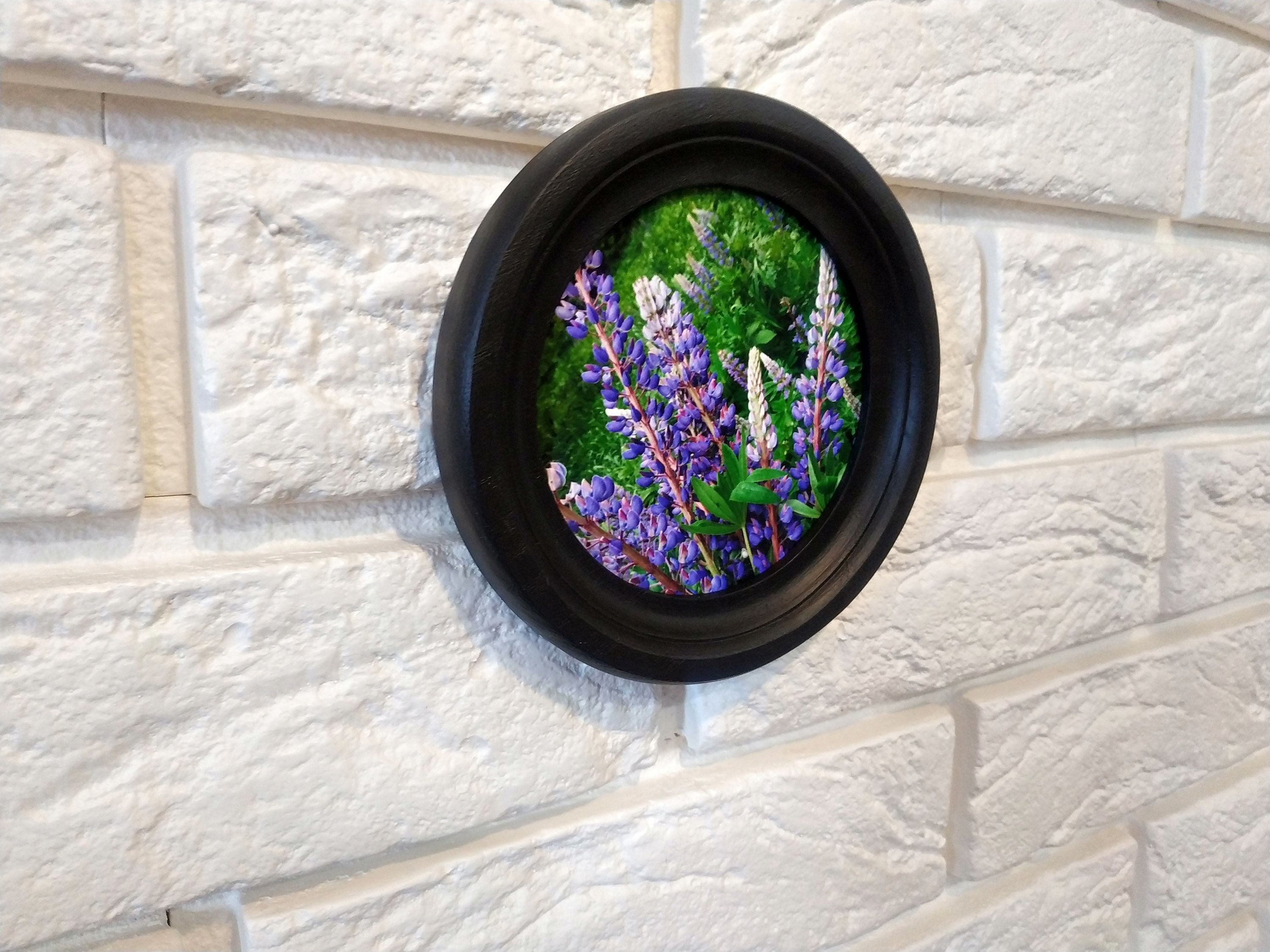 Wooden Round Frame Black Round Frame Round Picture Frame | Etsy