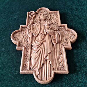 The Shepherd Cross, Wooden Carved Cross - Etsy