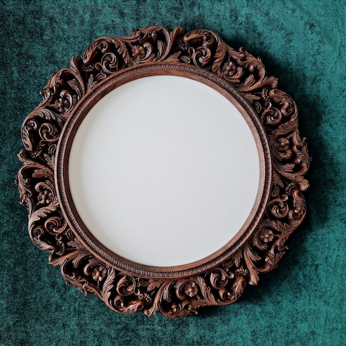 Wooden Round Carved Frame Picture Frame - Etsy