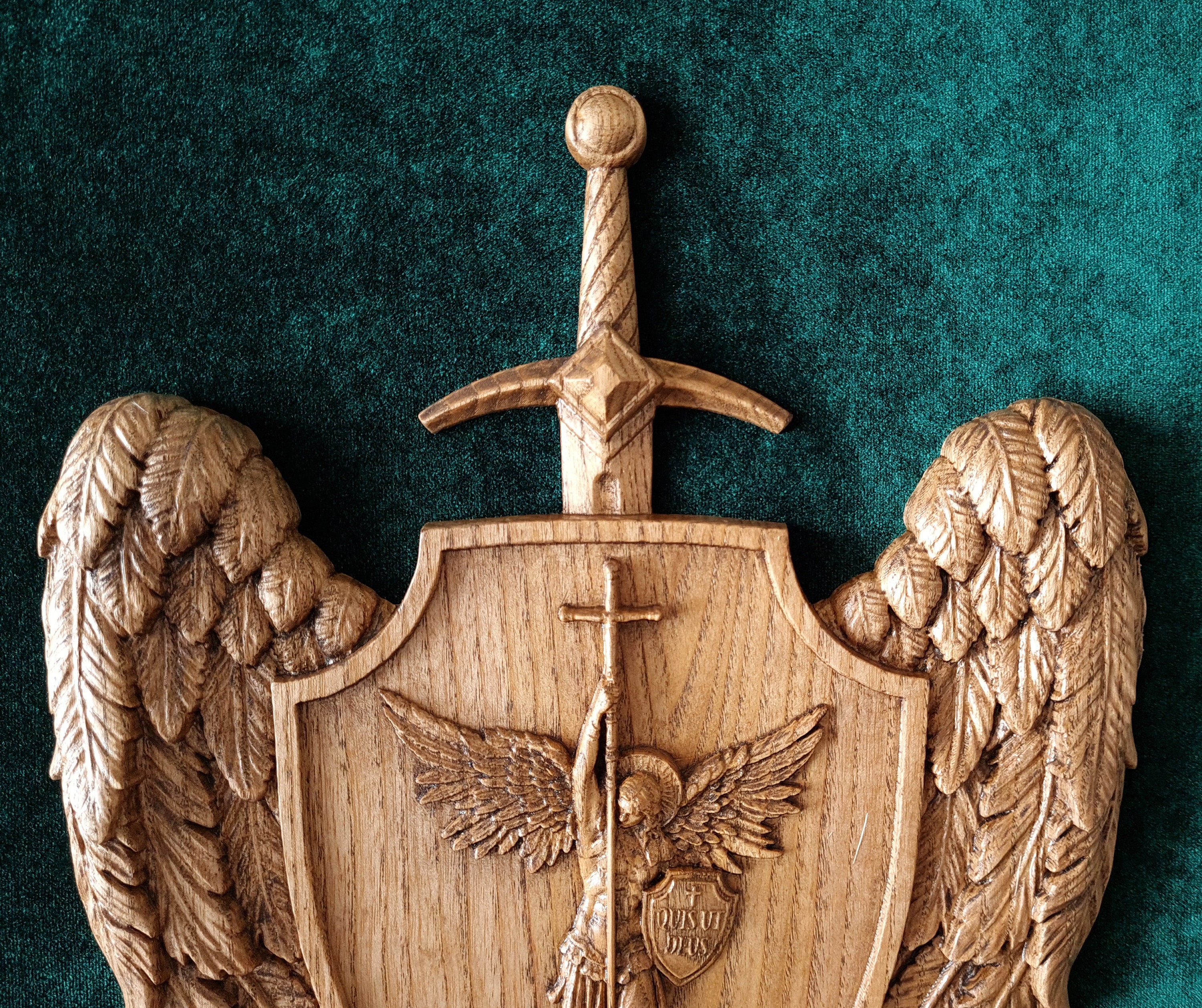 Holy Sword and Shield Archangel Michael Carved Wooden Shield - Etsy