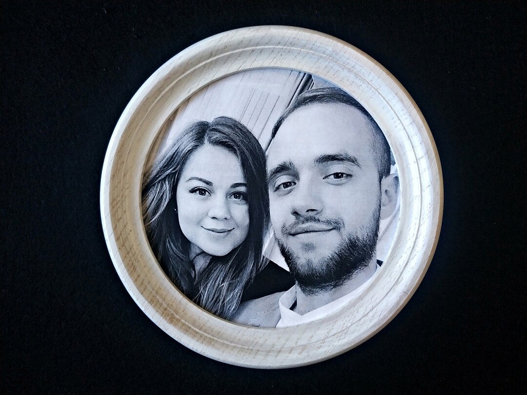 Wooden Round Frame, White Round Frame, Round Picture Frame, Round Frame ...