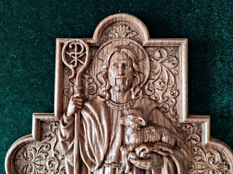 The Shepherd Cross, Wooden Carved Cross - Etsy