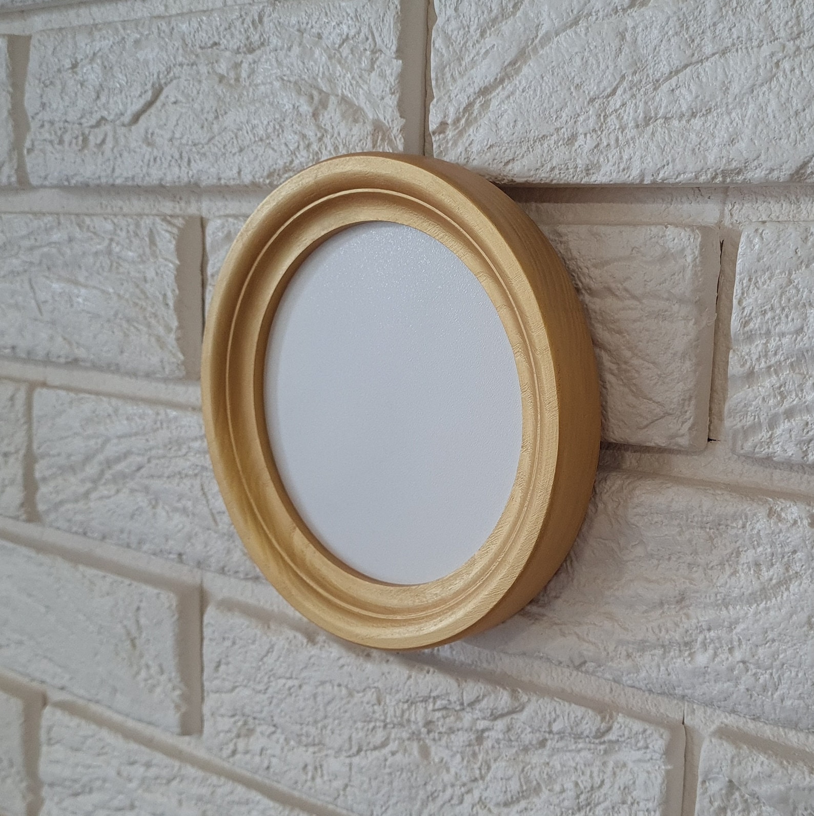 Golden Round Frame Wooden Picture Frame Round Photo Frame - Etsy