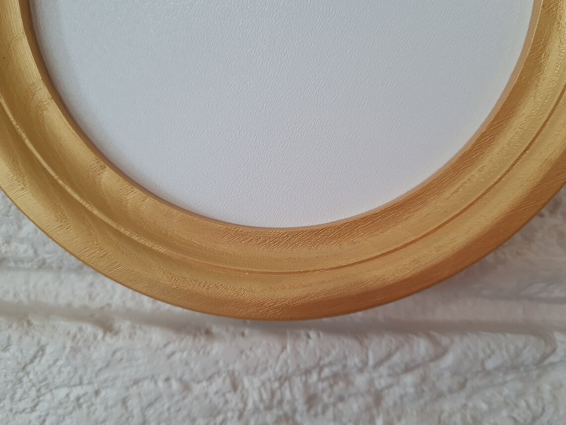 Golden Round Frame Wooden Picture Frame Round Photo Frame - Etsy