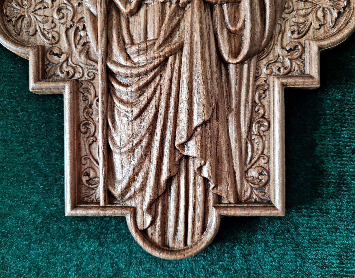 The Shepherd Cross, Wooden Carved Cross - Etsy
