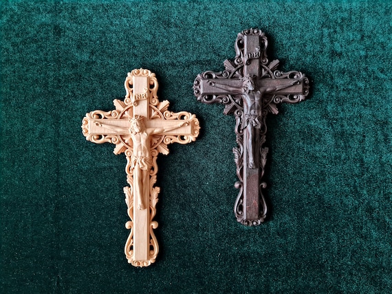 Wooden Cross Solid Wooden Crucifix Religious Gift Wall Decor - Etsy