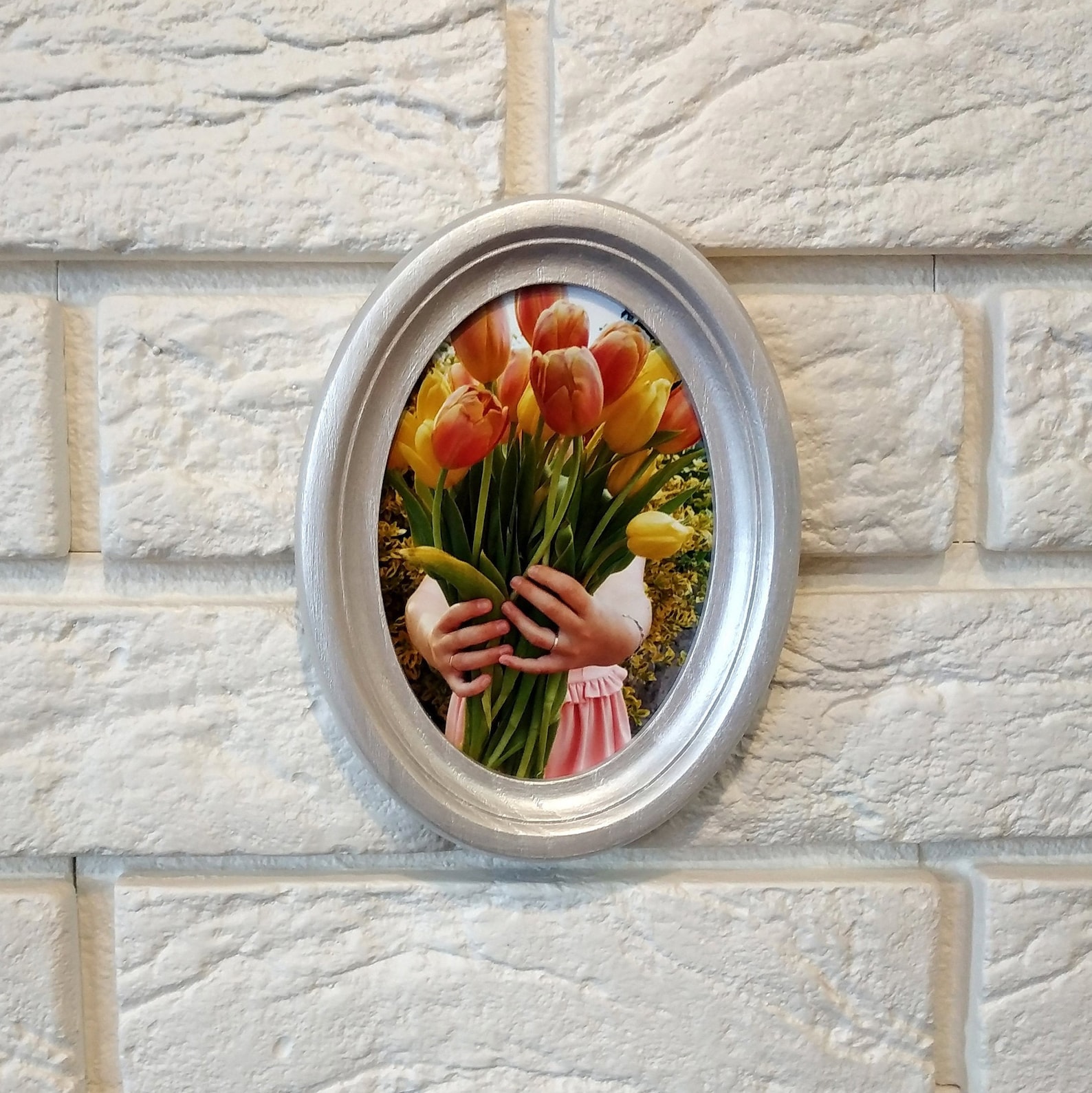Silver Oval Wooden Picture Frame, Ash Tree, Wedding Gift, 3.5x5 to ...