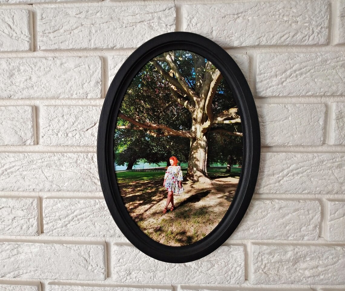 Oval Frame Black Oval Frame Wooden Oval Frame Picture - Etsy