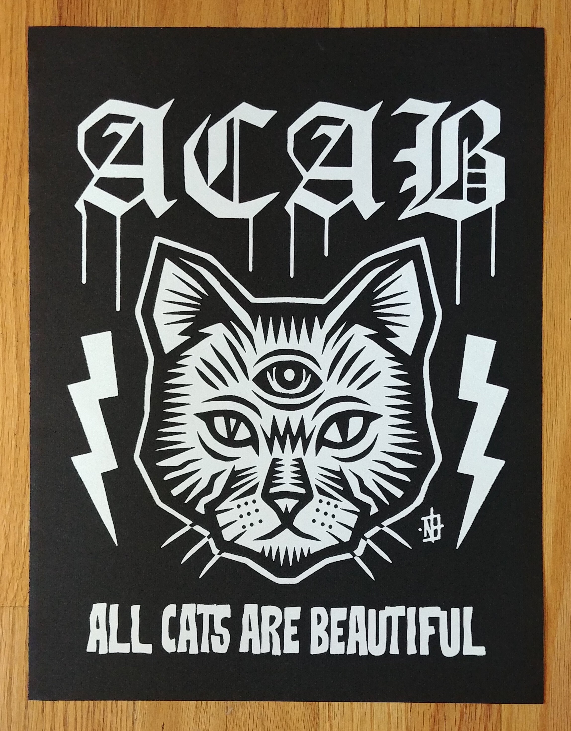 ACAB All Cats Are Beautiful 13x17 Screen Printed Poster | Etsy