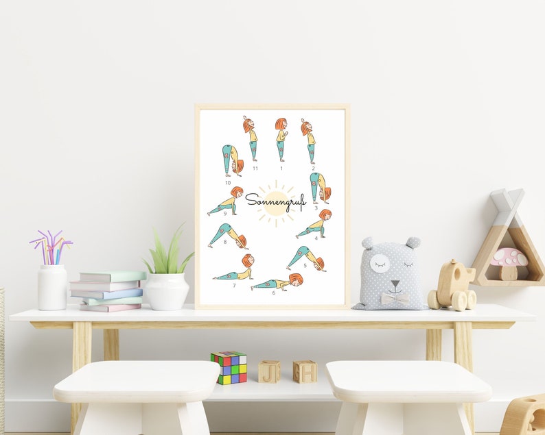 Yoga Posters for Children| Sun Salutation | Montessori Poster| Yoga ...