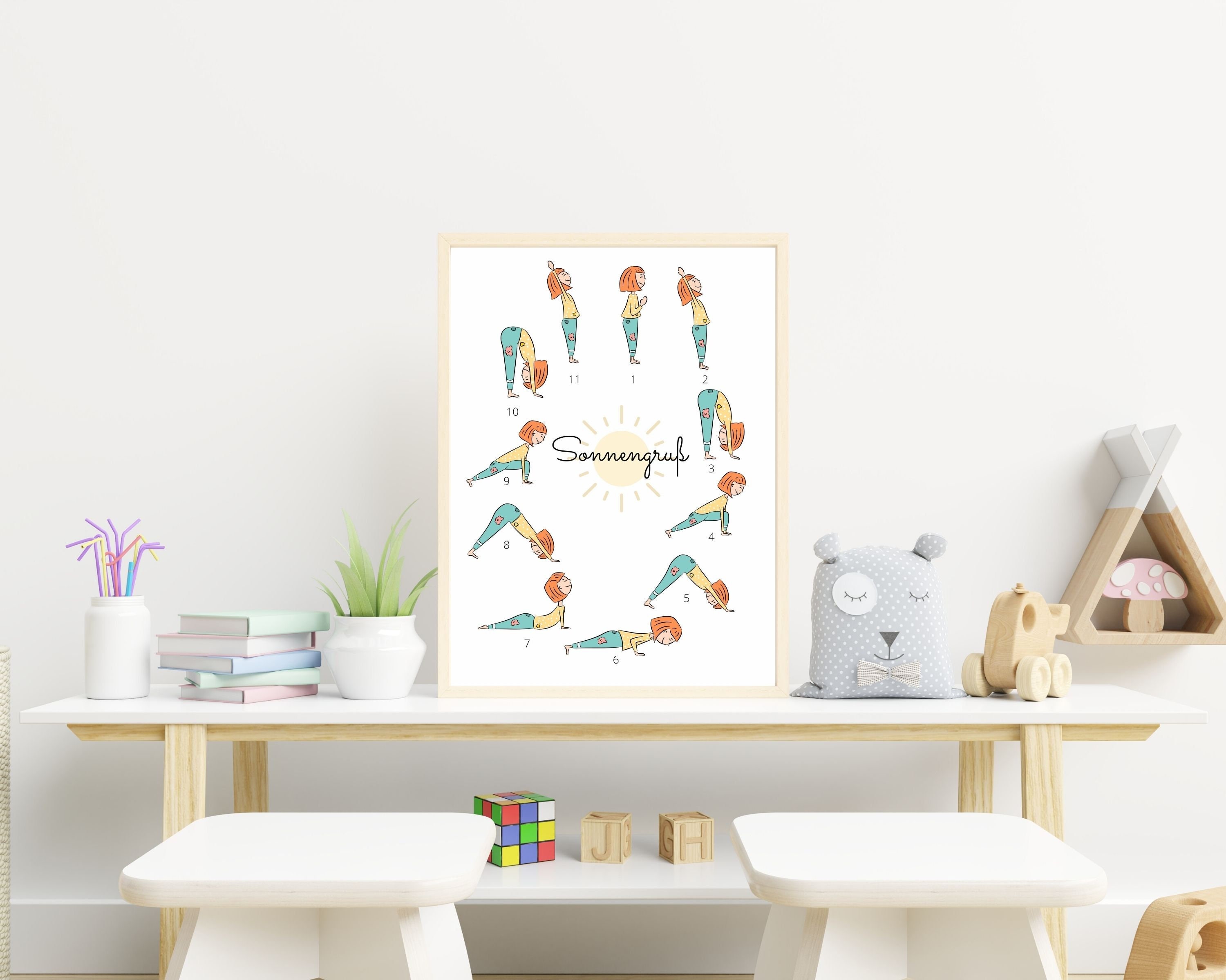 Yoga Posters for Children| Sun Salutation | Montessori Poster| Yoga ...