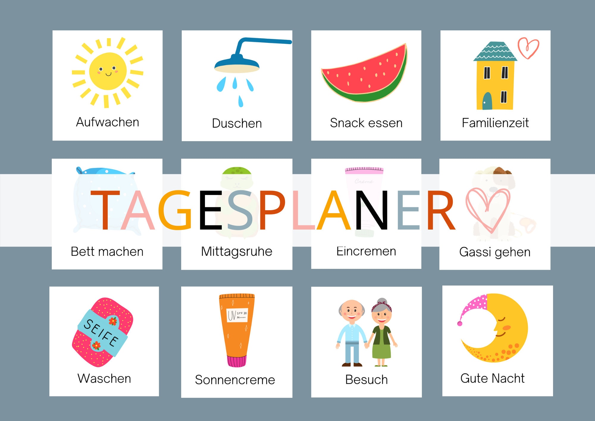 Tagesplan Kinder, Routineplaner, Tagesablauf, Routine Kinder ...