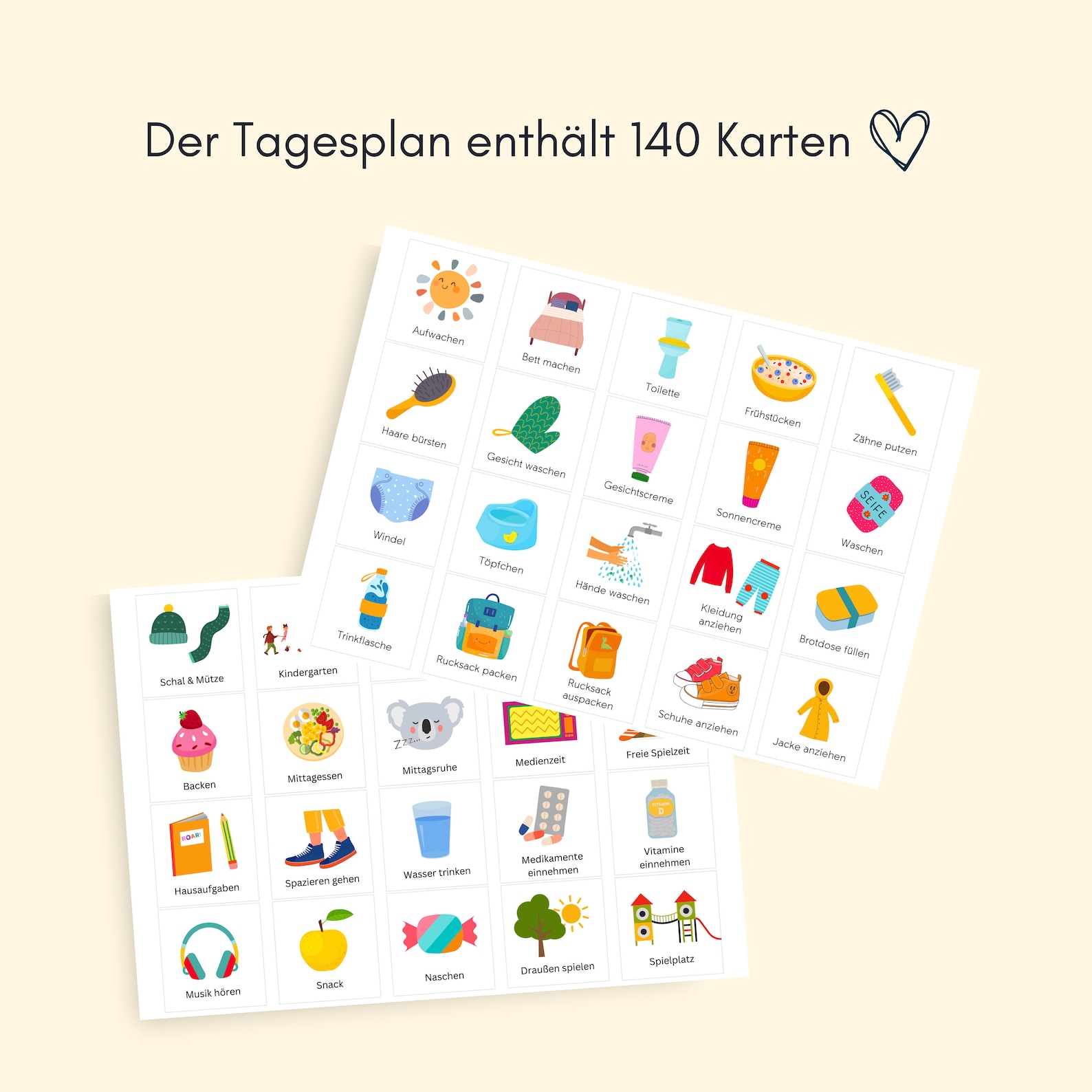 Tagesplan Kinder PDF, Montessori, Tagesablauf Kinder, Routinekarten ...