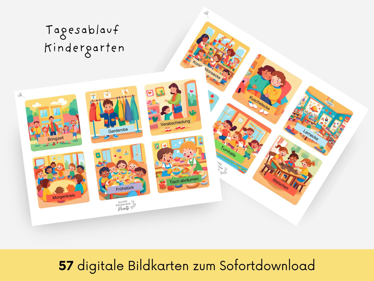 Daily Routine Kindergarten Picture Cards for Familiarization, Routine ...