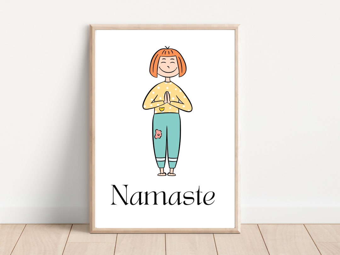 Poster Children's Room Yoga Namaste, Yoga Poster for Kids, Yoga for ...