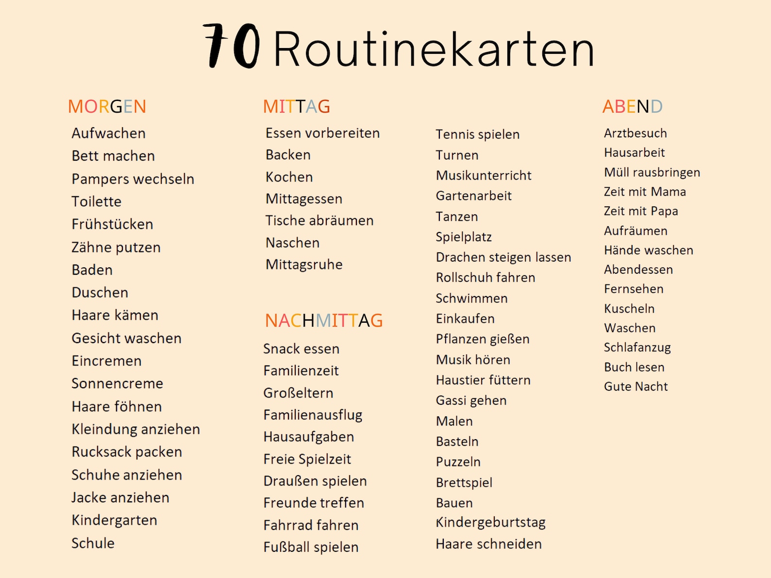 Tagesplan Kinder Routineplaner Tagesablauf Routine Kinder - Etsy