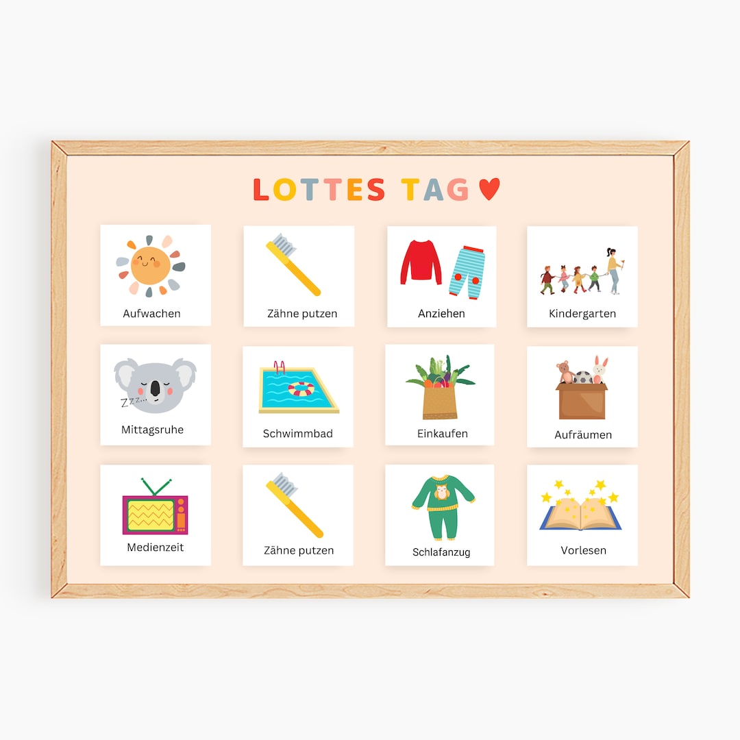 Tagesplan für Kinder personalisiert, Routine Kinder Montessori ...