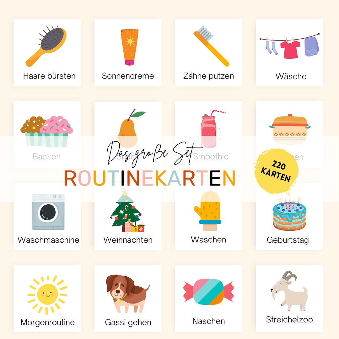 Routine Cards for Children, Montessori Weekly Plan, Routine Cards to ...