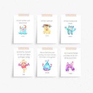Affirmation Cards Children, Courage Cards Monsters, Motivation Cards ...