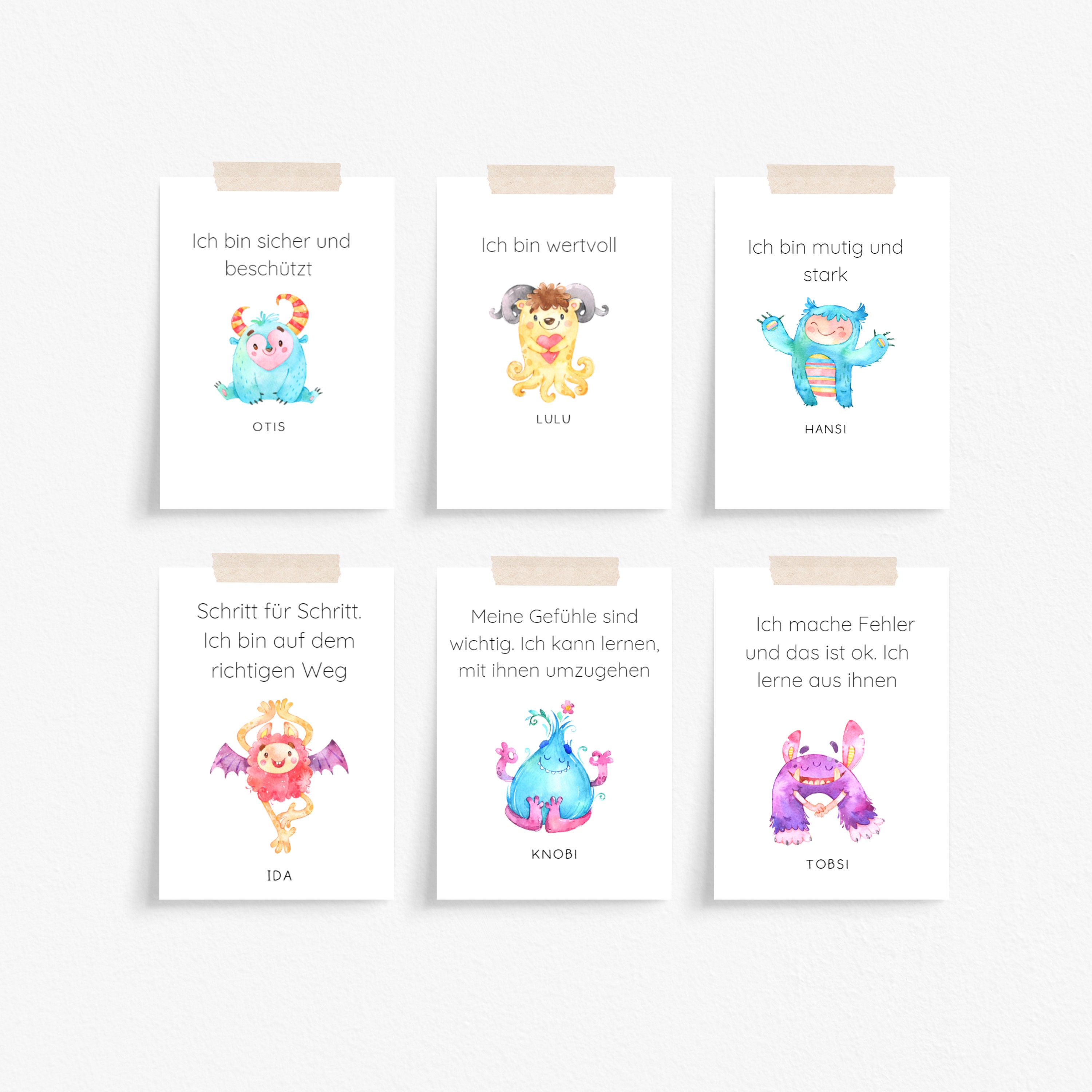 Affirmationskarten Kinder, Mutmach Karten Monster, Motivationskarten ...