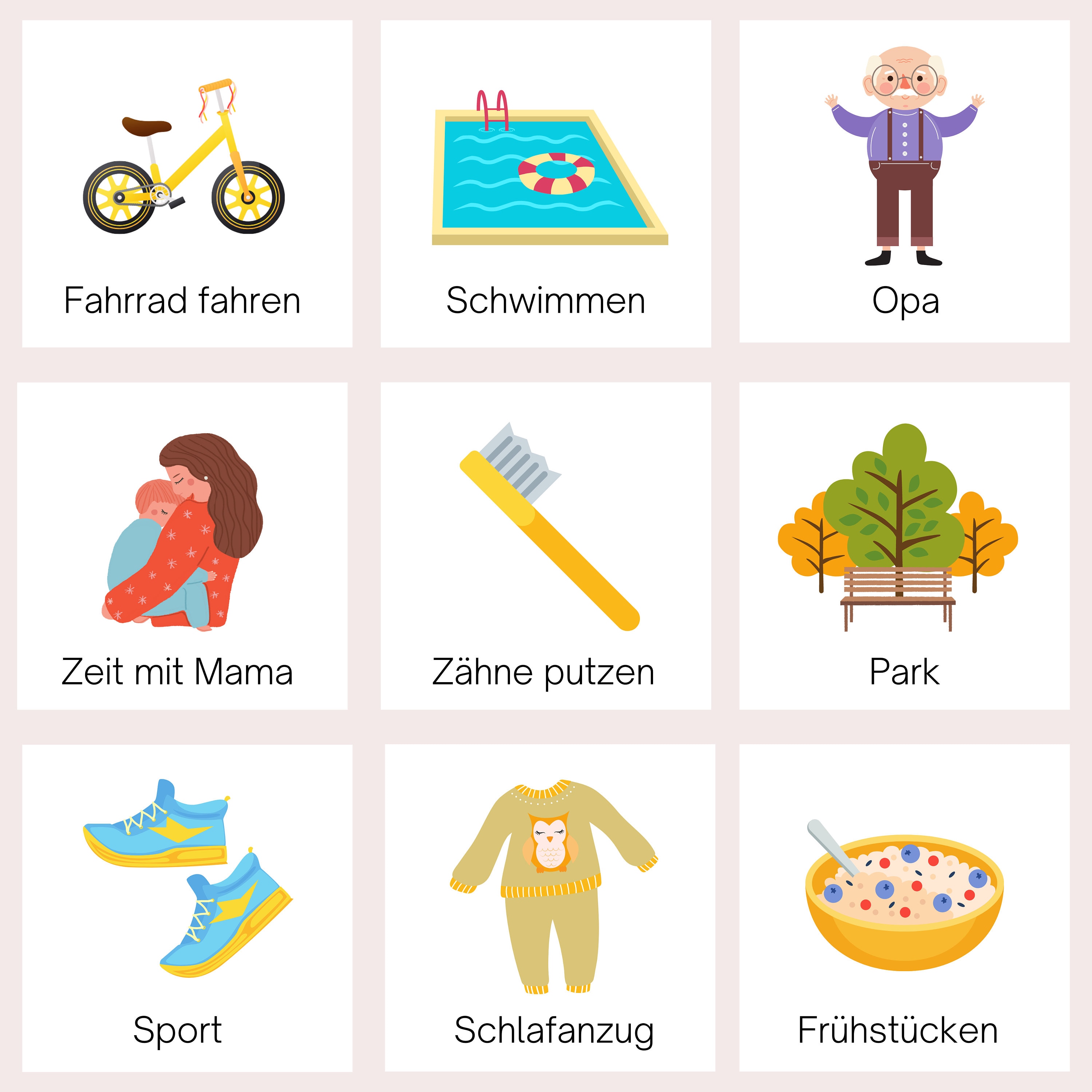 Routine Cards for Children Large Montessori, Daily Plan for Morning ...