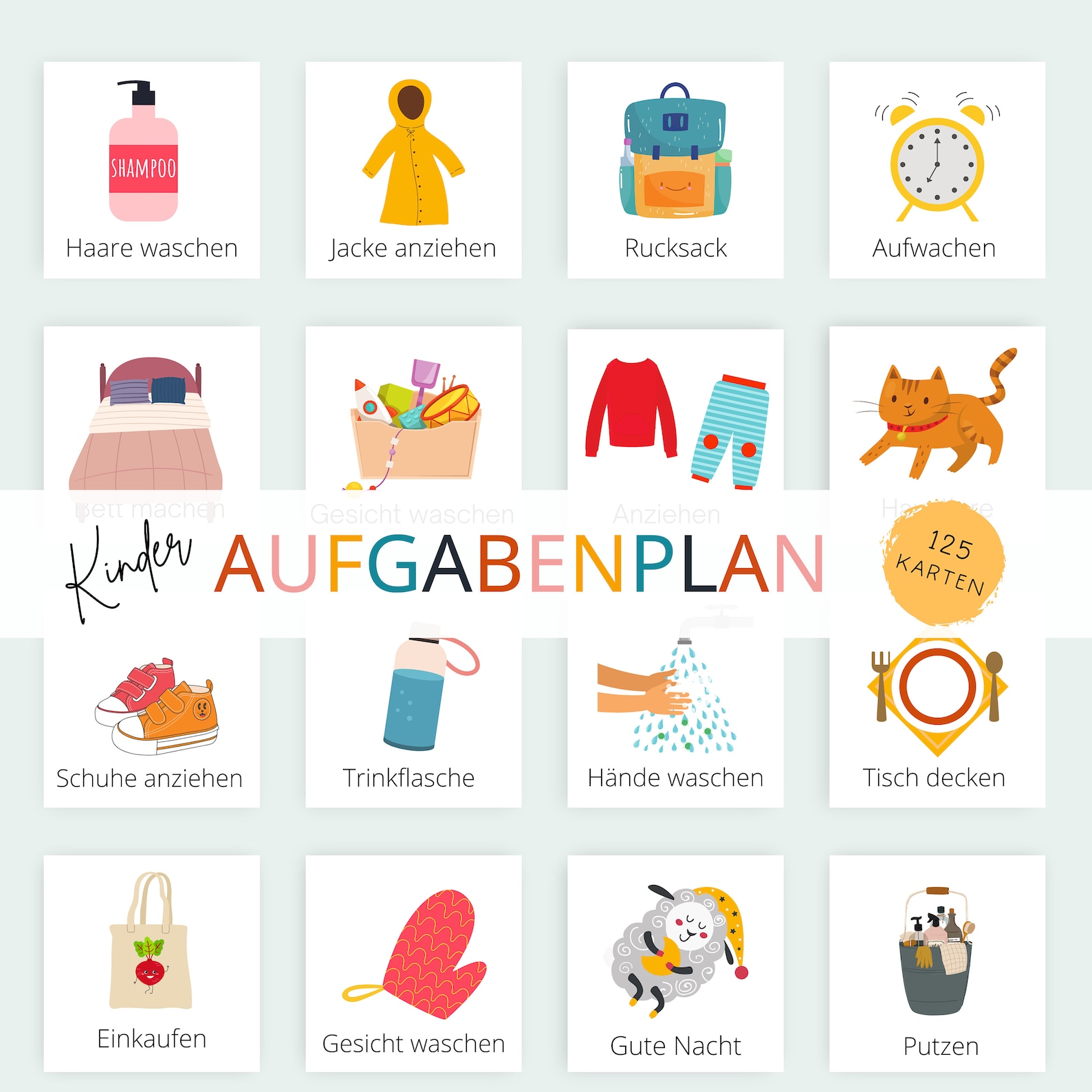 Aufgabenplan für Kinder unterstützt Routine, Tagesplan Kinder PDF ...