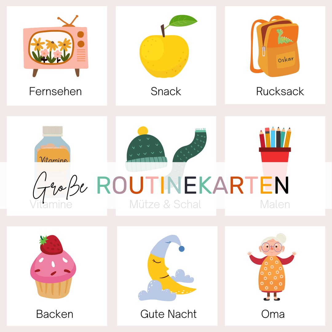 Routine Cards for Children Large Montessori, Daily Plan for Morning ...