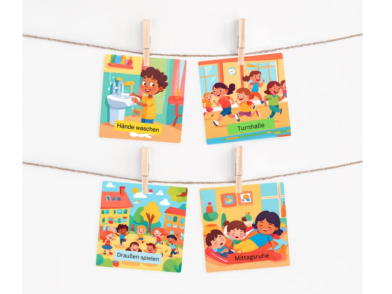 Daily Routine Kindergarten Picture Cards for Familiarization, Routine ...