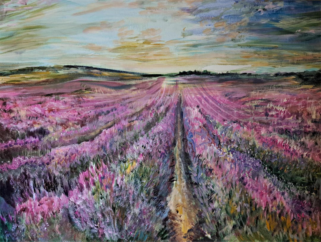 Custom Lavender Field Acrylic Painting – Stunning Handmade Canvas Art ...