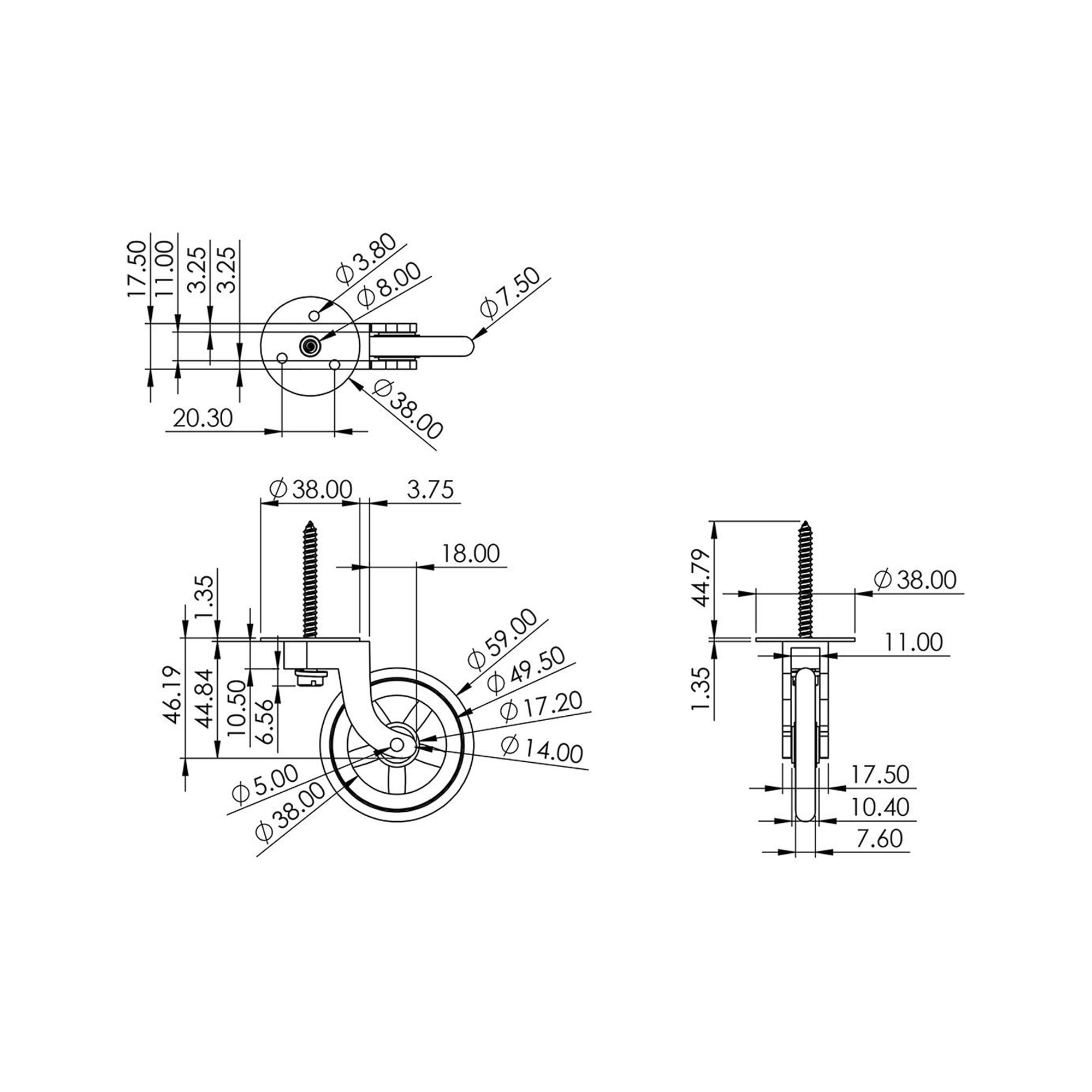Vintage Antique and Brass Screw Tea Trolley Castors - Etsy