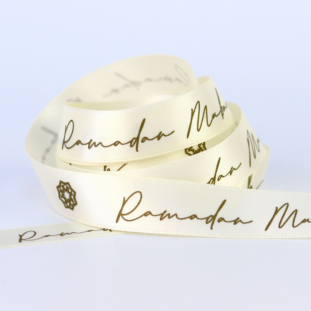 Ivory Ramadan Satin Ribbon 5 Metres, 10 Metres, Ramadan Double Sided ...