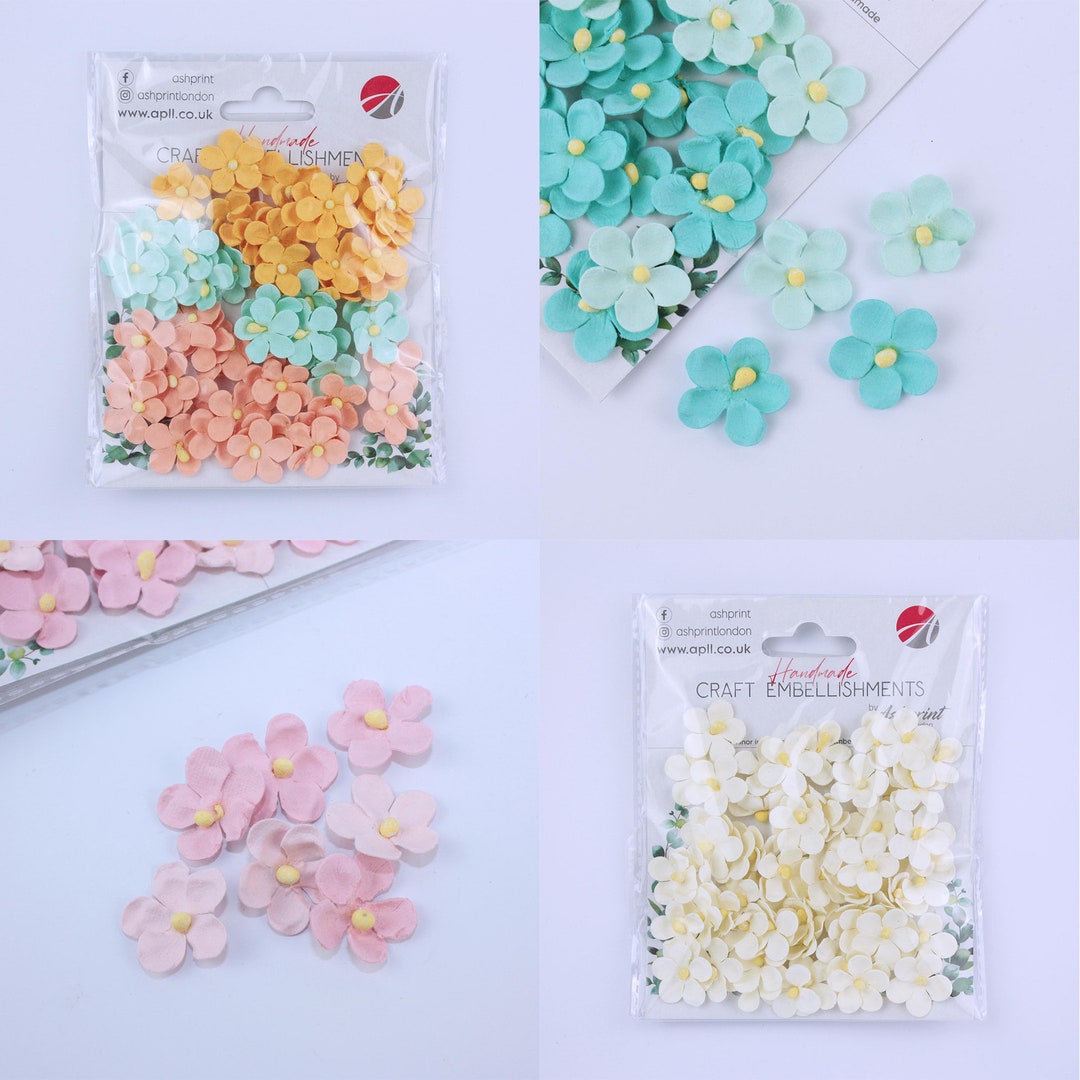 Pastels Papercraft Flowers, Handmade Craft Flowers, Mixed Flower ...