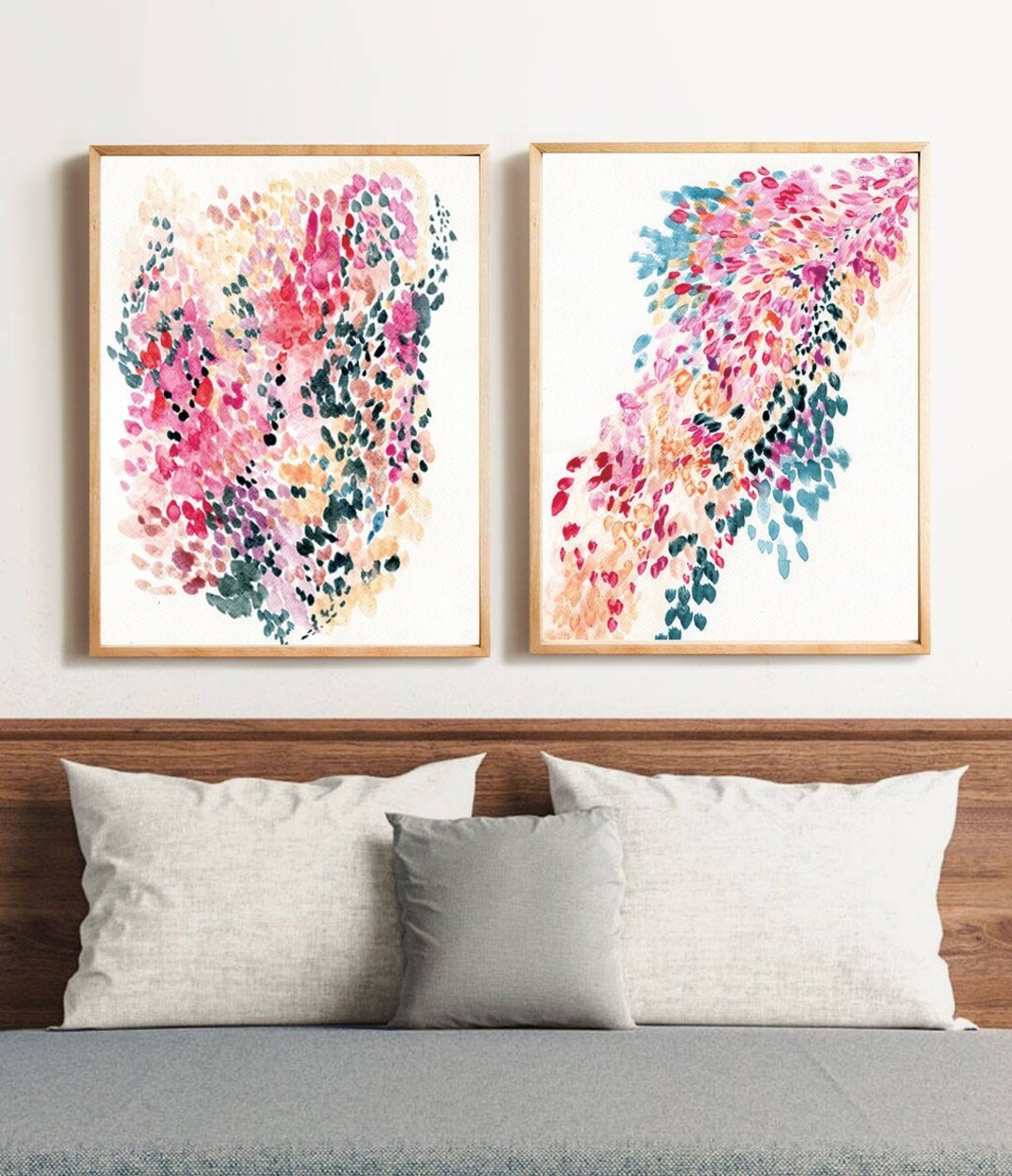Colorful Wall Prints,set of 2 Art Prints,abstract,modern Colorful Art ...