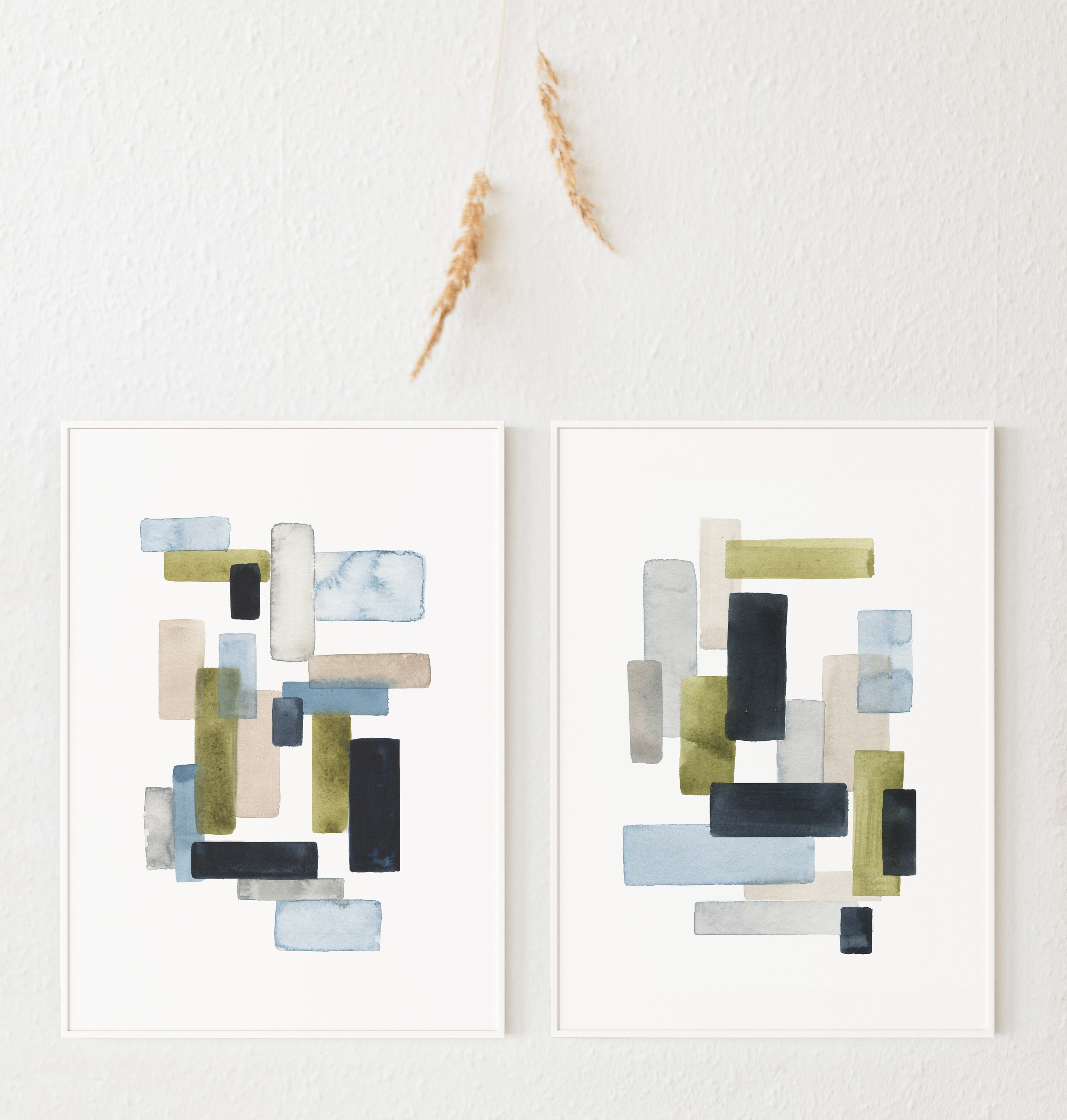 Abstract posters setset of 2 wall art | Etsy