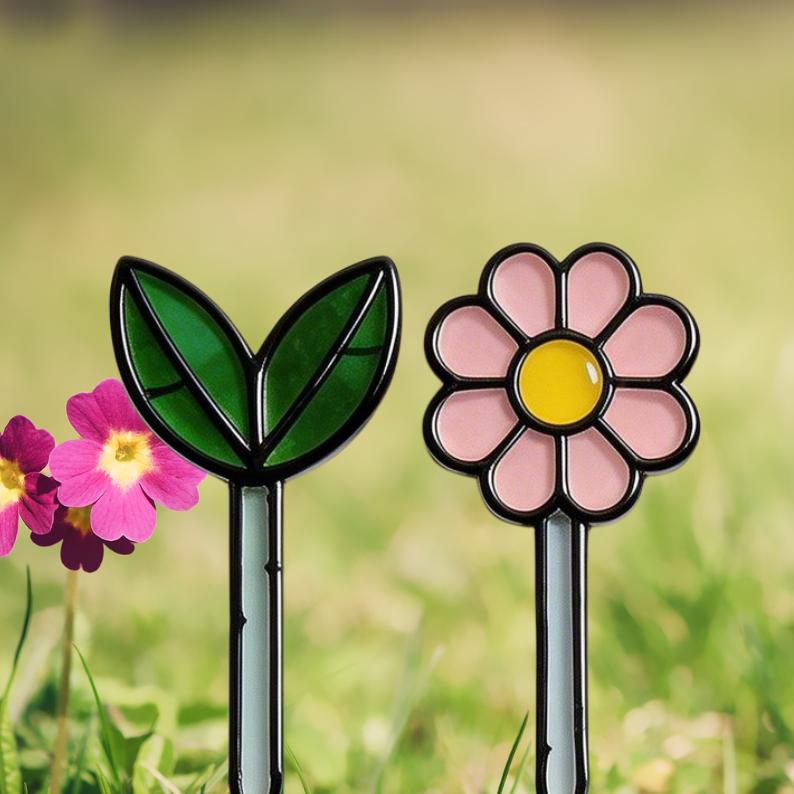 Garden Stake Stained Glass Pattern Bundle, 18 Plant Marker Templates ...