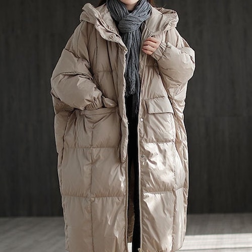 Winter Women's Mid-length Down Coat Loose Down Jackets - Etsy