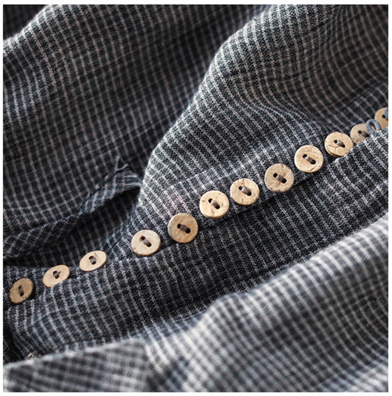 Linen Plaid Pullover WomenLoose Long Sleeve Cotton Linen | Etsy