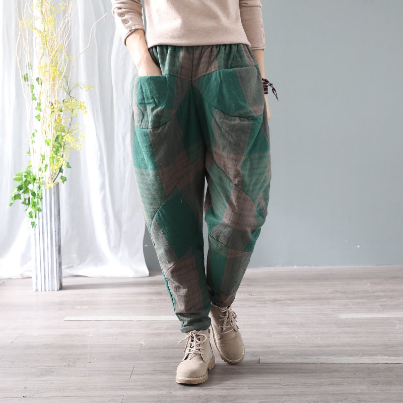 Winter Cotton Loose Pants,art Elastic Waist Cotton Pants, Women's Pants ...