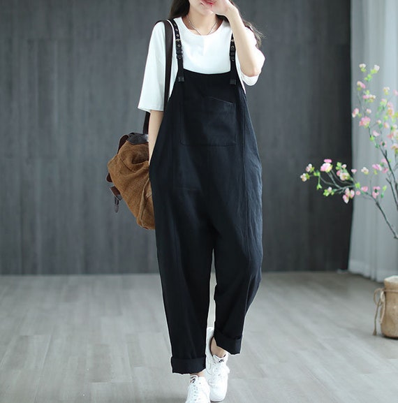 Women's literary retro overalls braided shoulder | Etsy