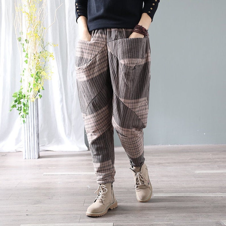 Winter Cotton Loose Pants,art Elastic Waist Cotton Pants, Women's Pants ...
