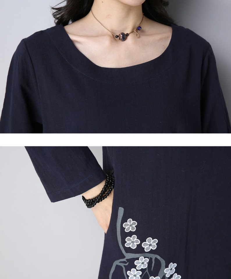 Hand-embroidered Crew Neck Casual large Size Loose - Etsy