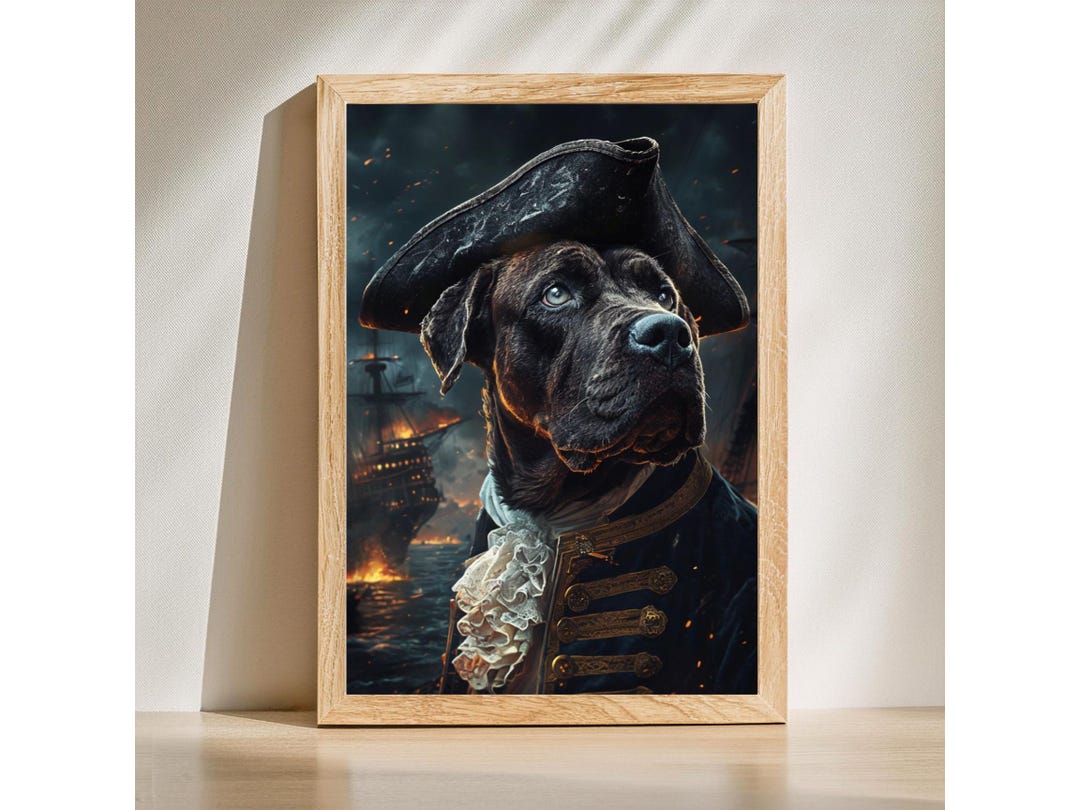 Cane Corso Wall Art Customizable Gift for Dog Lovers Nautical Battle ...