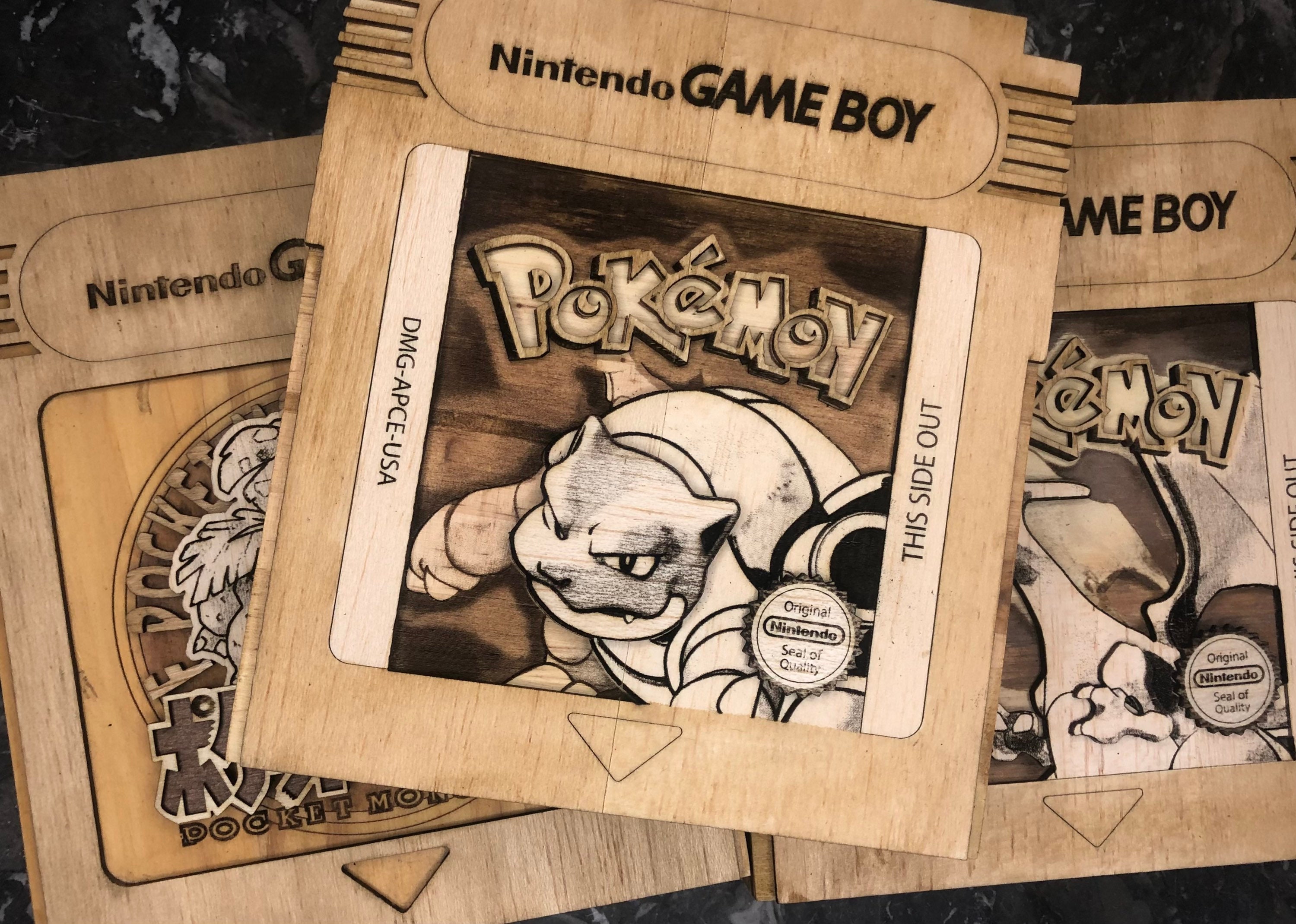 Large Wooden Collector Blue Pokémon Cartridge - Etsy