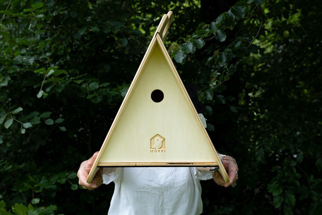 Triangular Birdhouse in Birch Wood Made in Italy Handcrafted Birdhouse ...