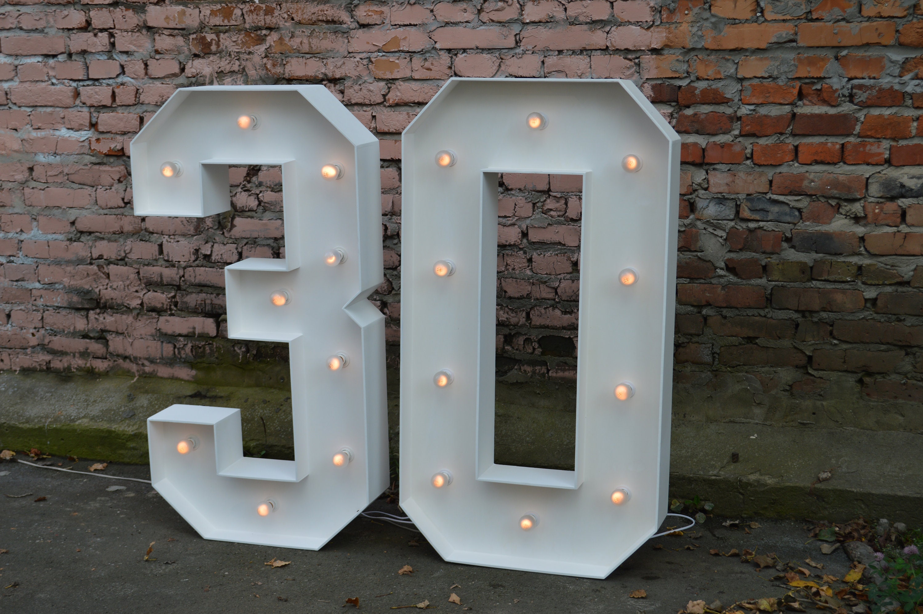 Large Numbers With Light Bulbs Numbers for Birthday - Etsy