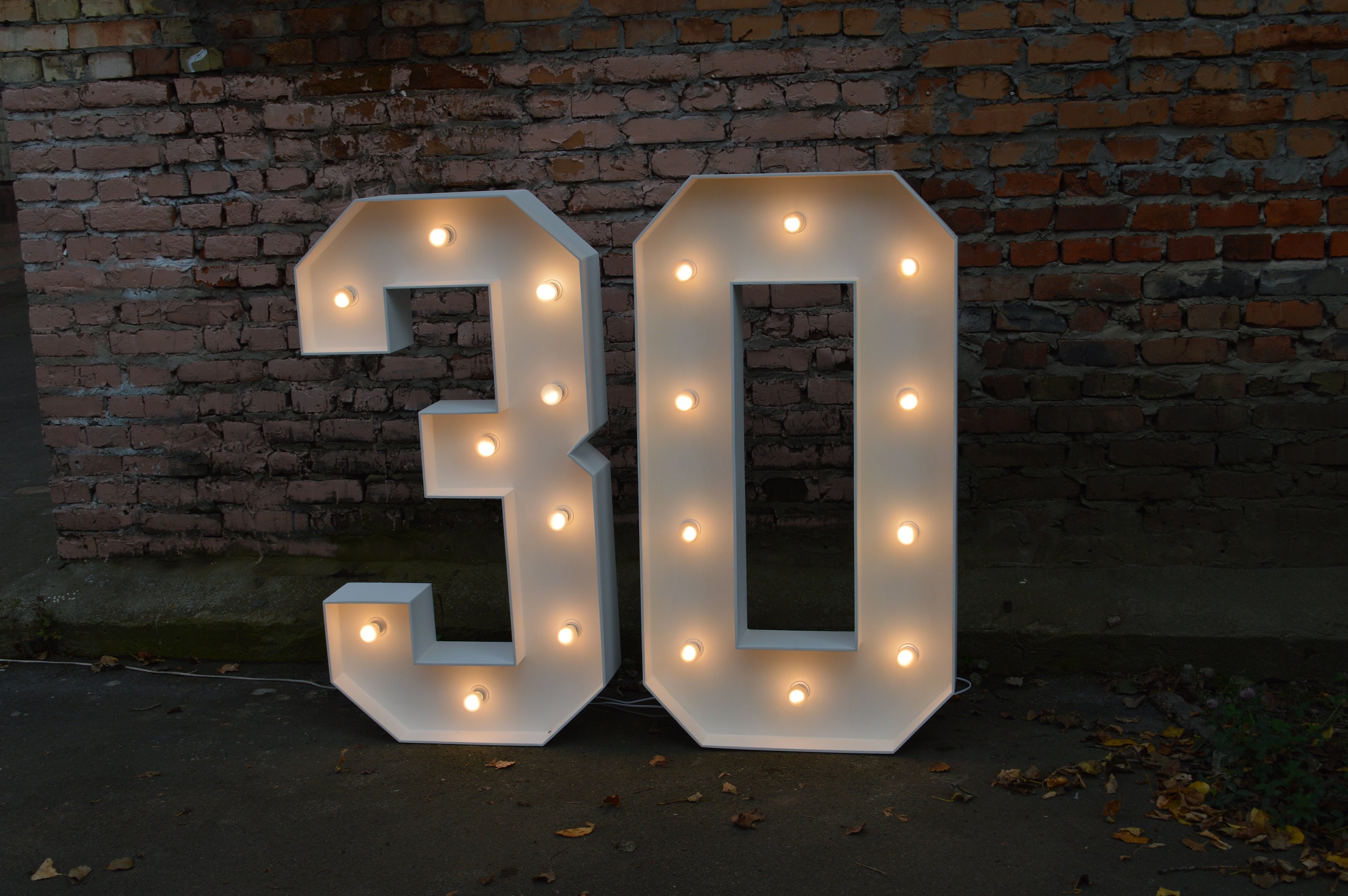 Large Numbers With Light Bulbs, Numbers for Birthday, Anniversary ...