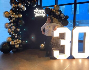 Large Numbers With Light Bulbs, Numbers for Birthday, Anniversary ...