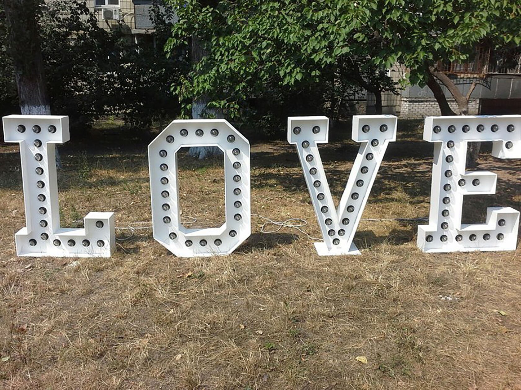 Big Letters With Light Bulbs. Giant Illuminated Lettering. 4 Foot ...
