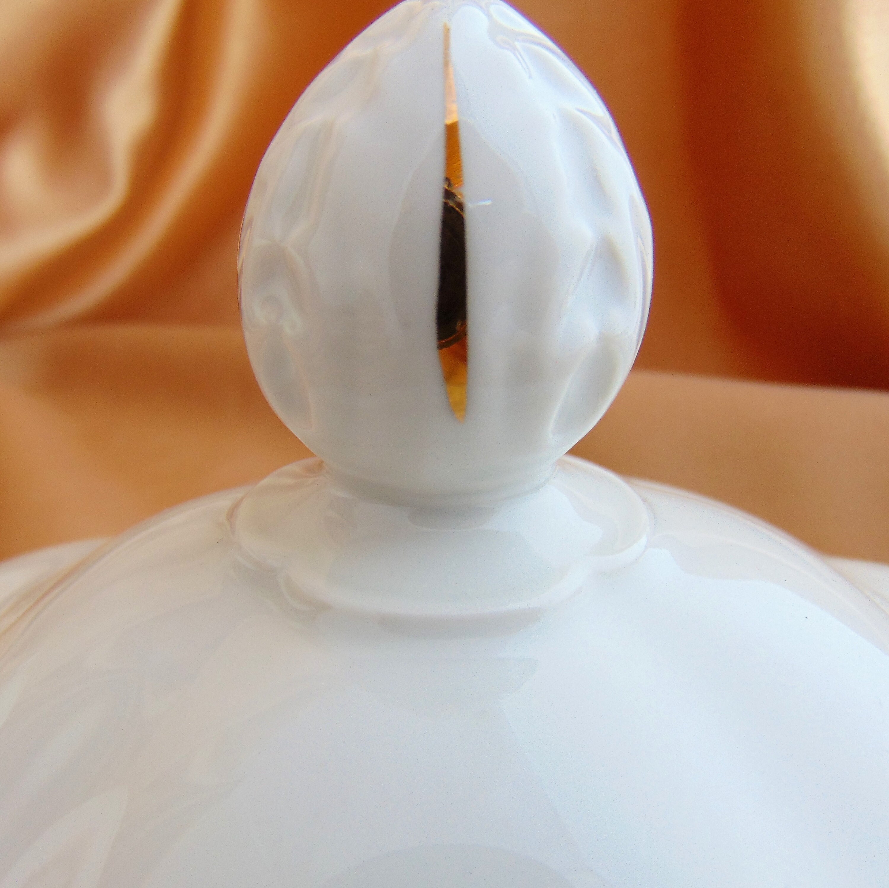 Vintage Porcelain Soup Tureen, White and Gold Soup Serving Bowl with ...