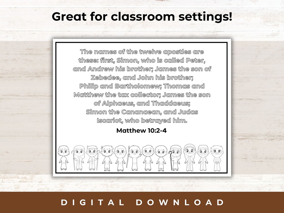 The 12 Disciples Coloring Pages | VBS | Sunday School | Bible Lesson ...